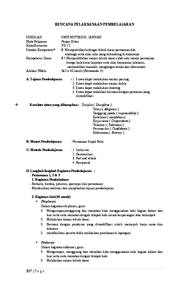 RPP (rencana pelaksanaan pembelajaran)