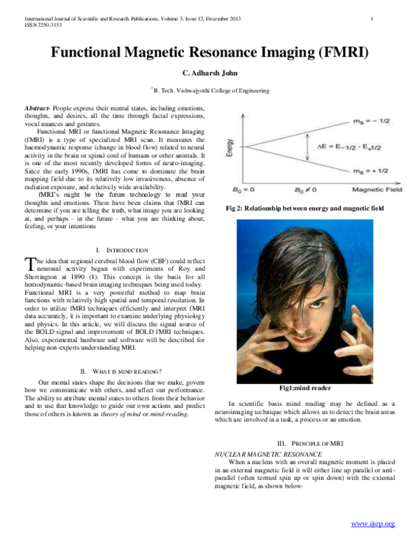 (PDF) Functional Magnetic Resonance Imaging (FMRI)