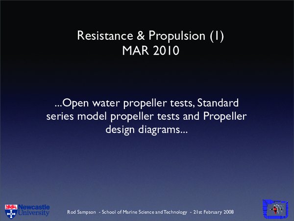 (PDF) Open water propeller tests, Standard