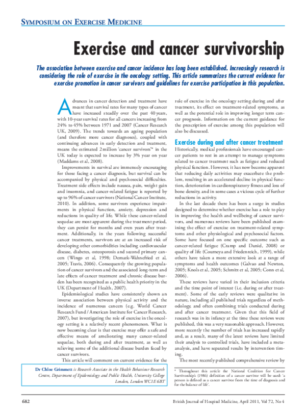 (PDF) Exercise and cancer survivorship