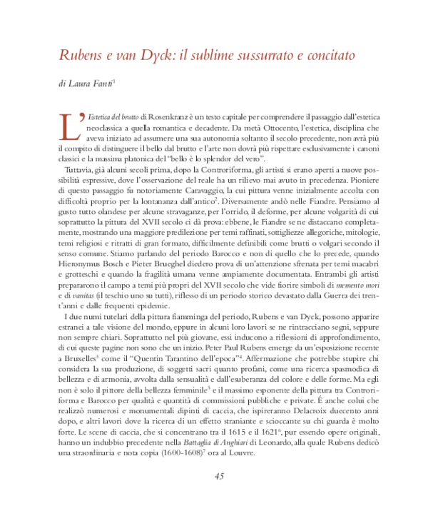 (PDF) "Rubens e van Dyck: il sublime sussurrato e concitato" di Laura Fanti