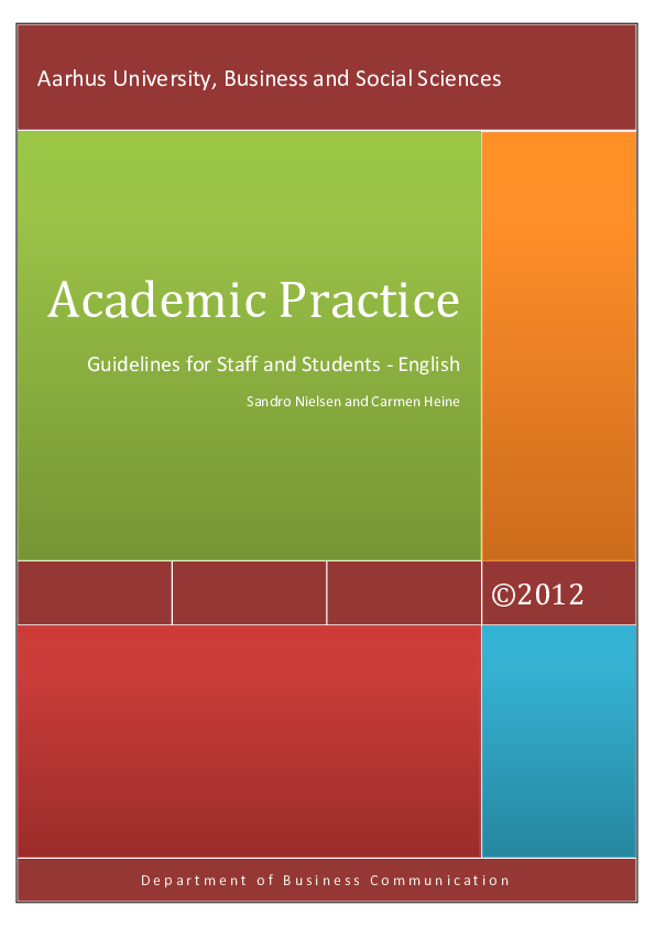 (PDF) Academic Practice. Guidelines for Staff and Students - English