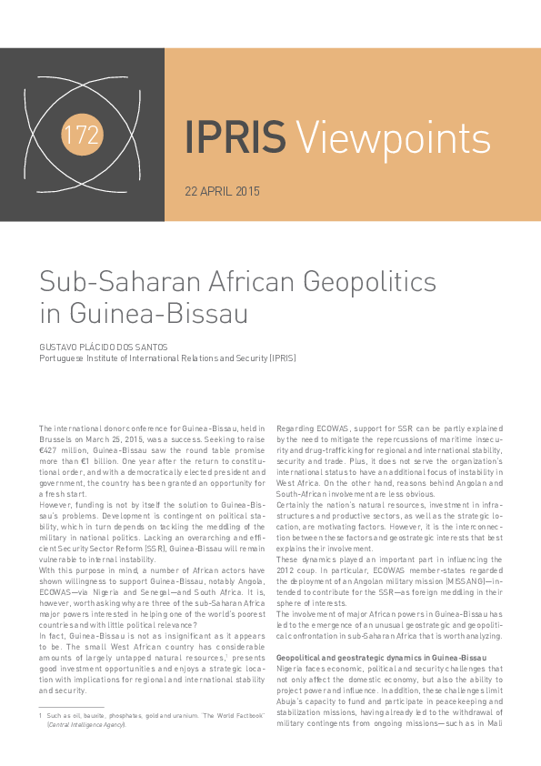 (PDF) Sub-Saharan African Geopolitics in Guinea-Bissau
