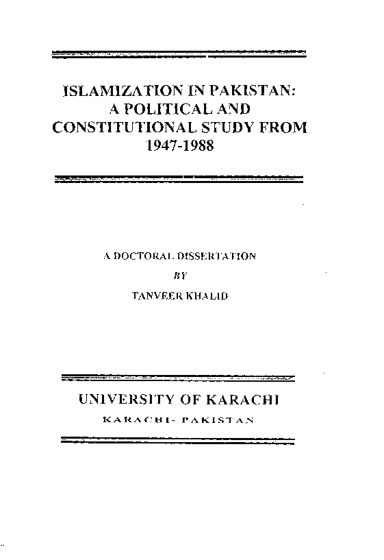 (PDF) Islamization Of Pakistan A Political and Constitutional history