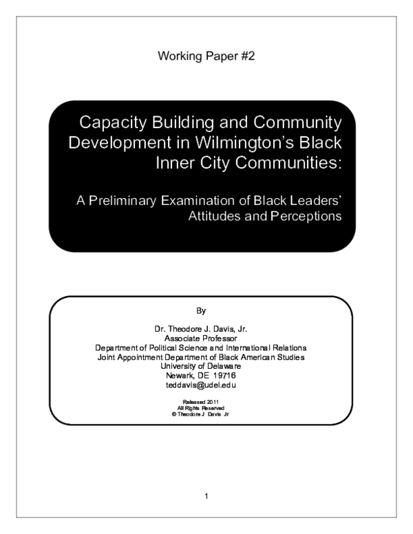 (PDF) Capacity Building and Community Development in Wilmington’s Black ...