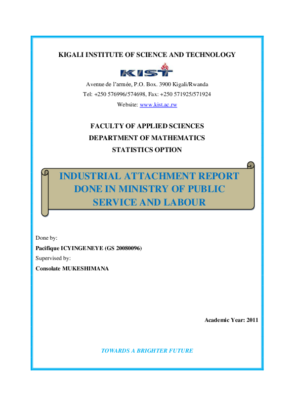 (PDF) industrial attachment report