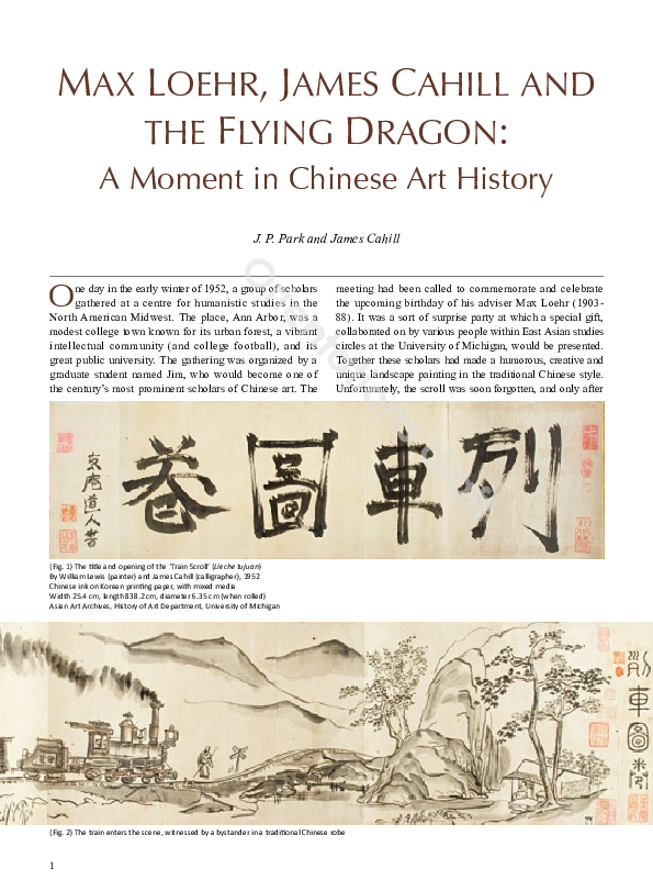 (PDF) “Max Loehr, James Cahill, and the Flying Dragon: A Moment in ...