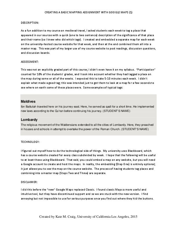 (PDF) Creating a Digital Mapping Assignment with Google Maps