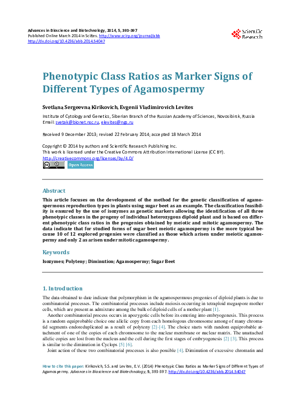 (PDF) Phenotypic Class Ratios as Marker Signs of Different Types of ...