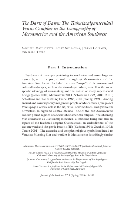 (PDF) (2015) The Darts of Dawn: The Tlahuizcalpantecuhtli Venus Complex ...