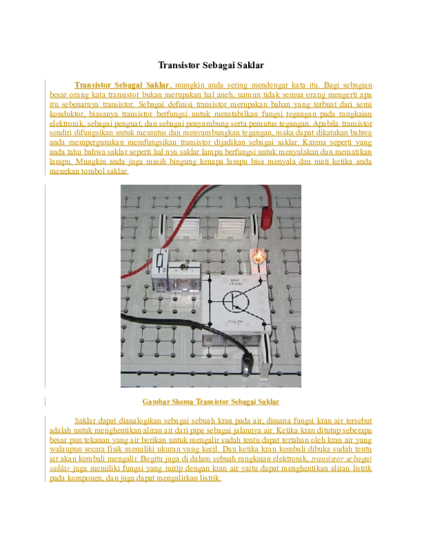(DOC) Transistor Sebagai Saklar