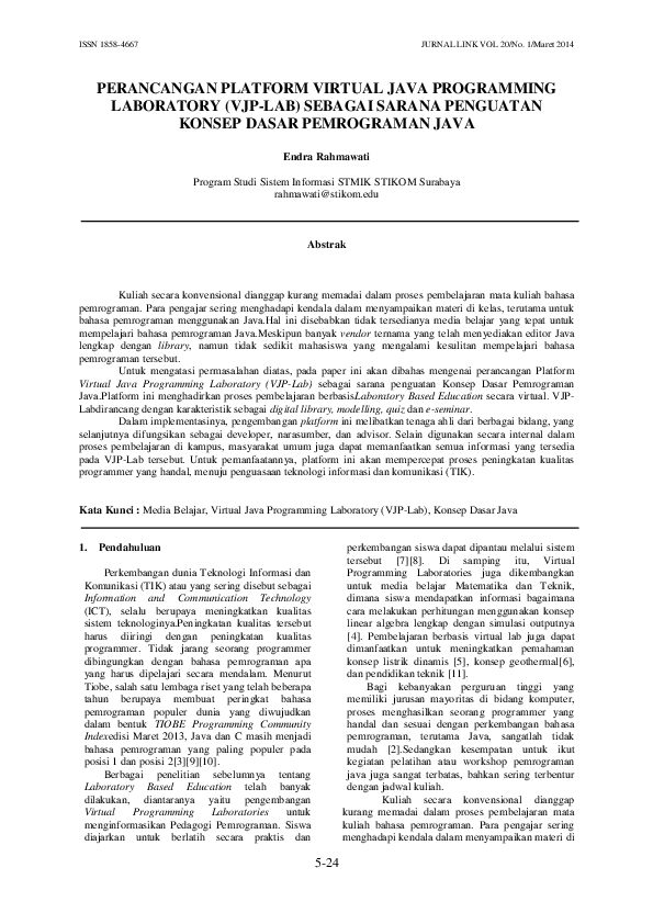 (PDF) PERANCANGAN PLATFORM VIRTUAL JAVA PROGRAMMING LABORATORY (VJP-LAB) SEBAGAI SARANA ...