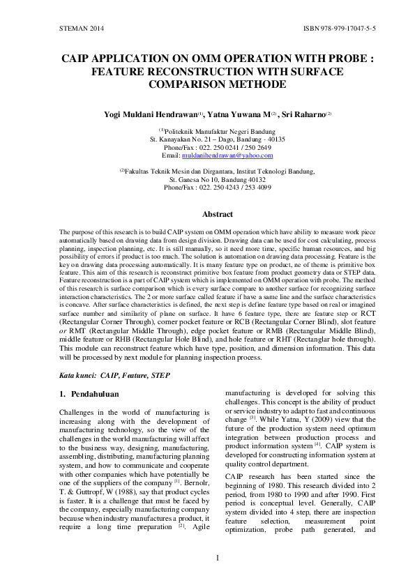 (PDF) CAIP APPLICATION ON OMM OPERATION WITH PROBE : FEATURE ...