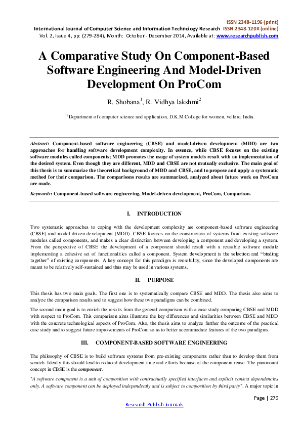 (PDF) A Comparative Study On Component-Based Software Engineering And Model-Driven Development ...