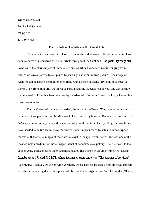 (PDF) The Evolution of Achilles in the Visual Arts