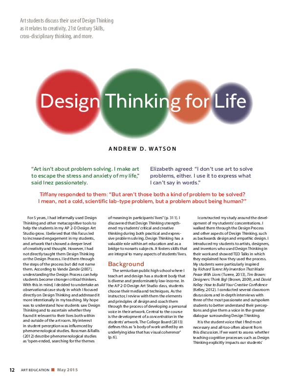 (PDF) Design Thinking for Life