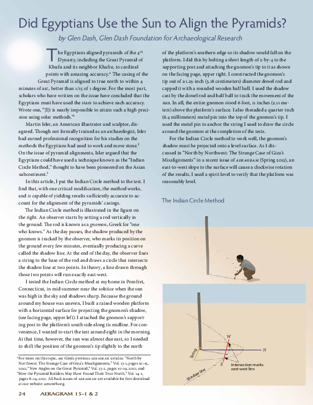 Did Egyptians Use the Sun to Align the Pyramids?