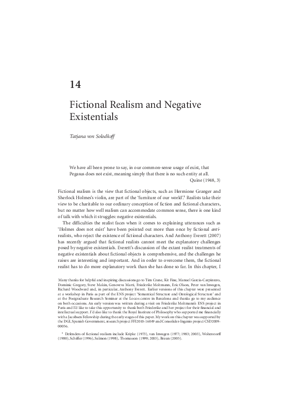 (PDF) Fictional Realism and Negative Existentials