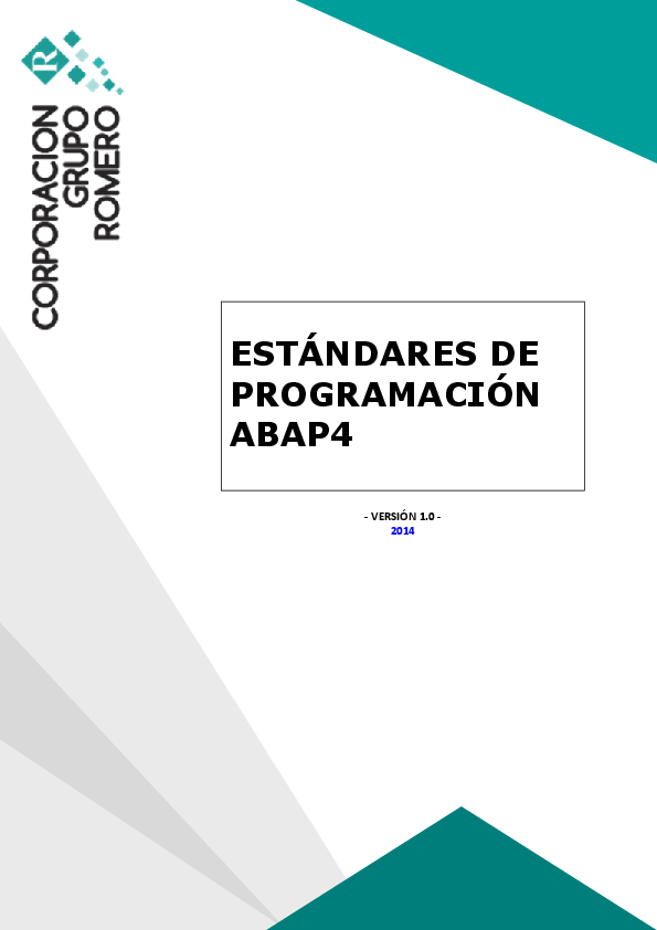 (PDF) ESTÁNDARES DE PROGRAMACIÓN ABAP4 -VERSIÓN 1.0 -2014