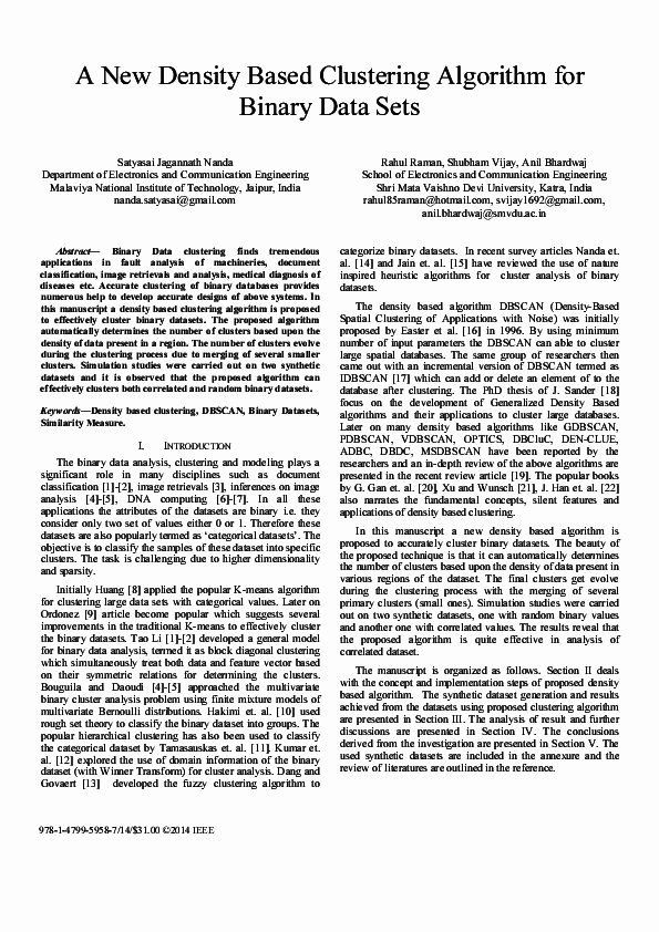 clustering binary data