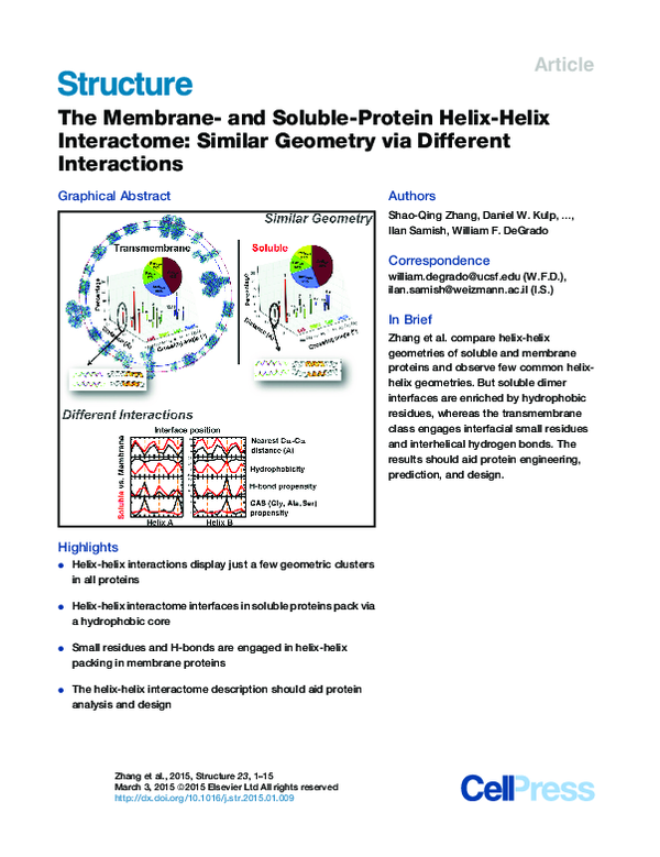 (PDF) The membrane- and soluble-protein helix-helix interactome ...