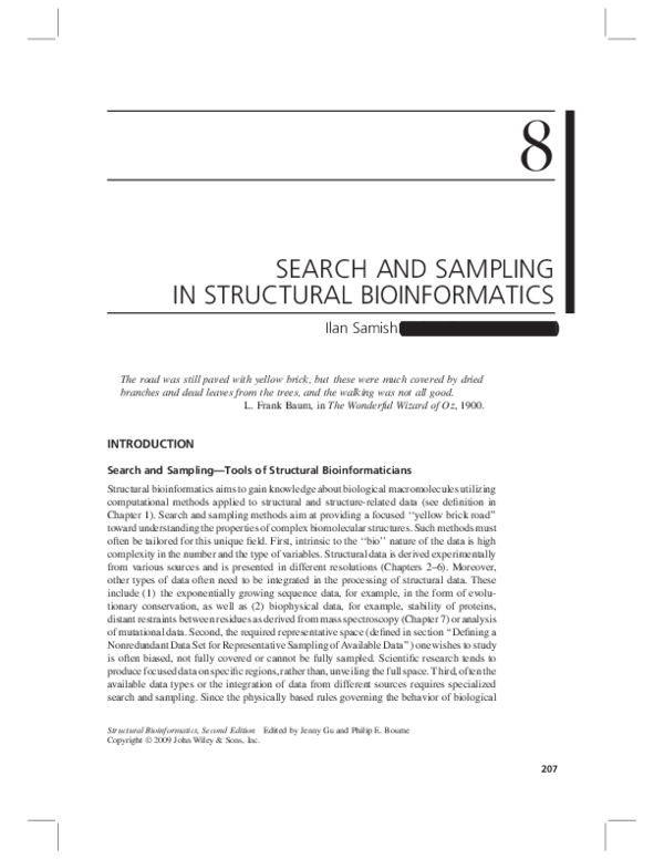 (PDF) Search and Sampling in structural bioinformatics (in Structural bioinformatics, Gu ...