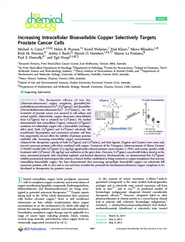 (PDF) Increasing Intracellular Bioavailable Copper Selectively Targets ...