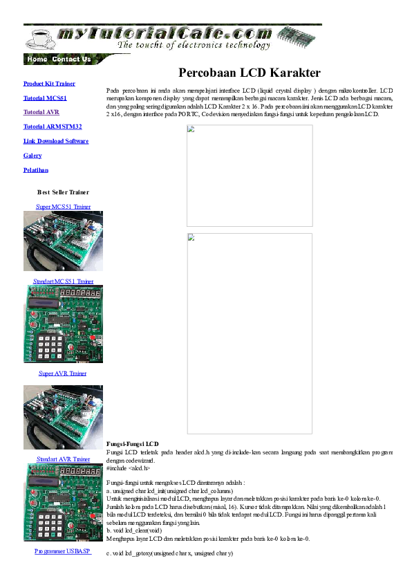 (PDF) Tutorial Mikrokontroler AVR dan LCD
