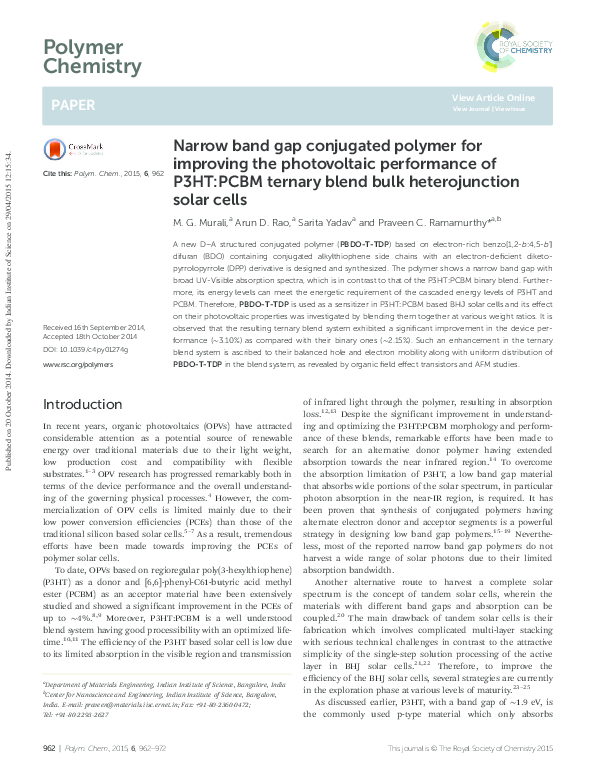 (PDF) Organic Ternary Solar Cells: A Review | Tayebeh Ameri - Academia.edu