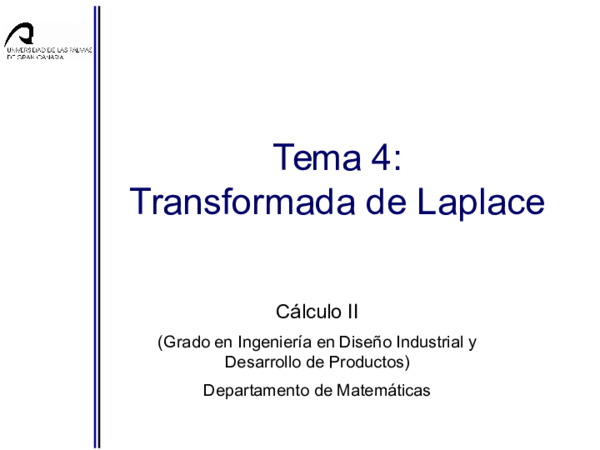 (PPT) La transformada de Laplace