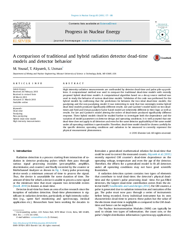(PDF) A Comparison of trraditionla and Hybrid radiation detector dead ...