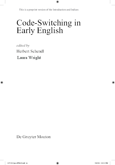 code switching languages in contact and electronic writings