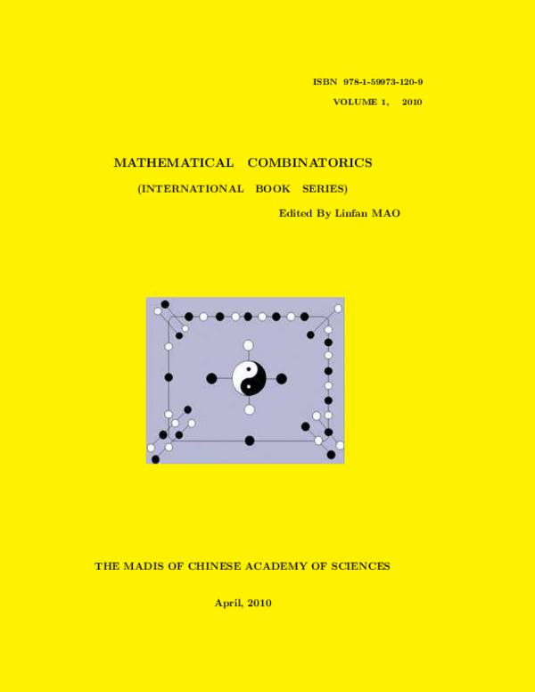 (PDF) MATHEMATICAL COMBINATORICS (INTERNATIONAL BOOK SERIES), Volume 1 / 2010