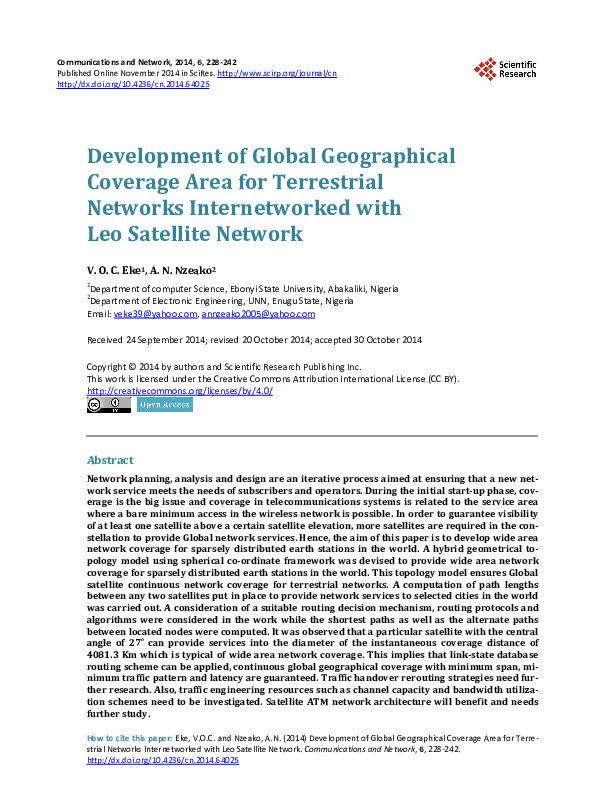 (PDF) Development of Global Geographical Coverage Area for Terrestrial ...