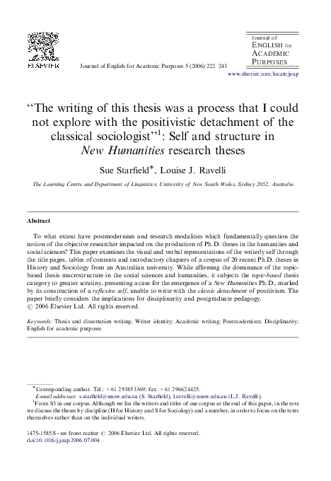(PDF) “The writing of this thesis was a process that I could not ...