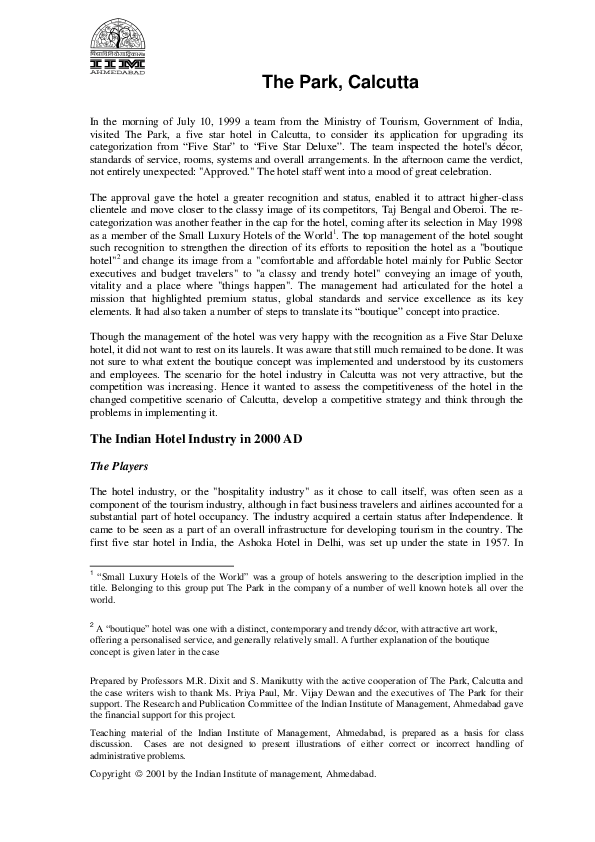 (PDF) Park case study