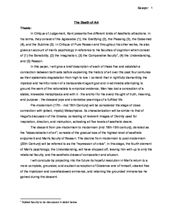 (PDF) The Death of Art