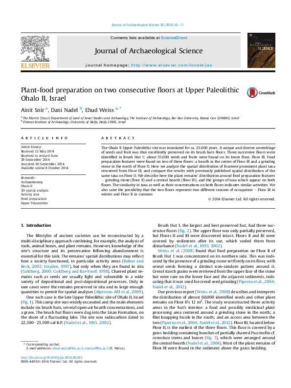 (PDF) Plant-food preparation on two consecutive floors at Upper ...