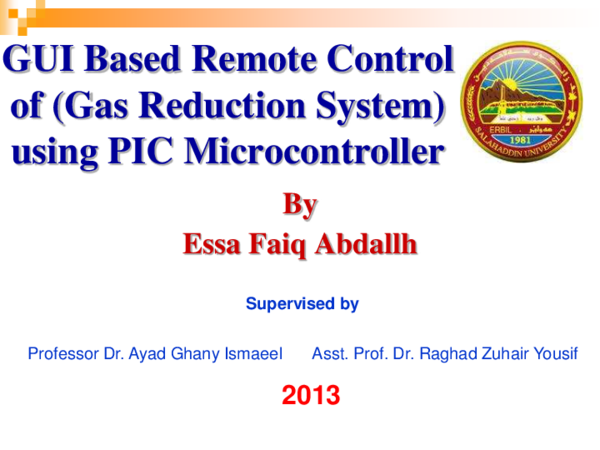 (PDF) GUI Based Remote Control of (Gas Reduction System) using PIC ...