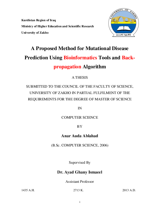 Pdf A Proposed Method For Mutational Disease Prediction Using