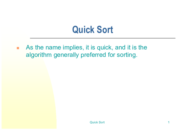 (PDF) Quick Sort