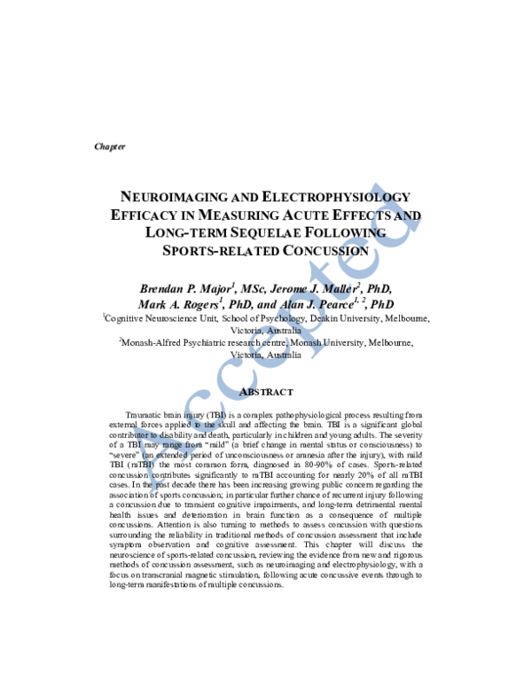 (PDF) Neuroimaging and Electrophysiology Efficacy in Measuring Acute Effects and Long-term ...