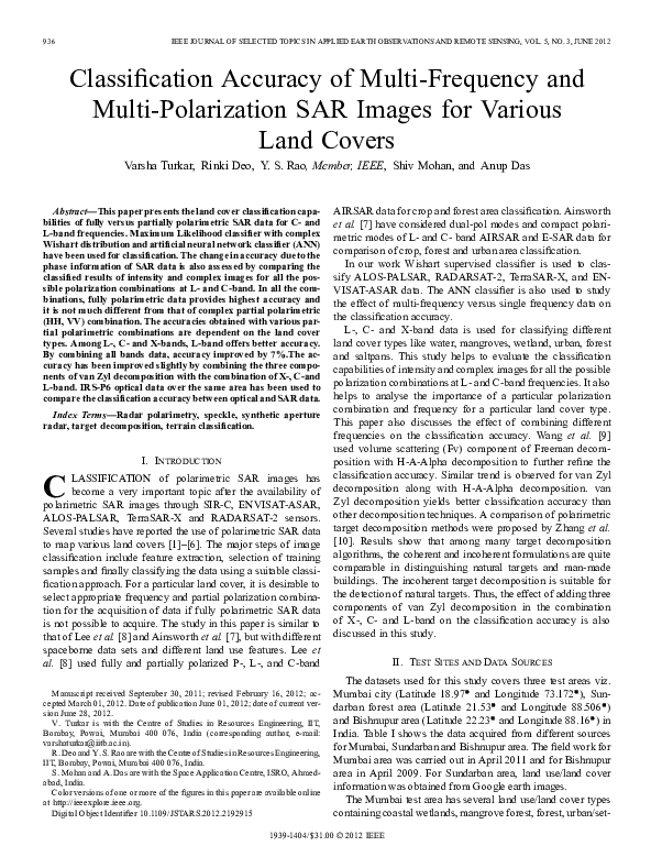 Pdf Classification Accuracy Of Multi Frequency And Multi Polarization