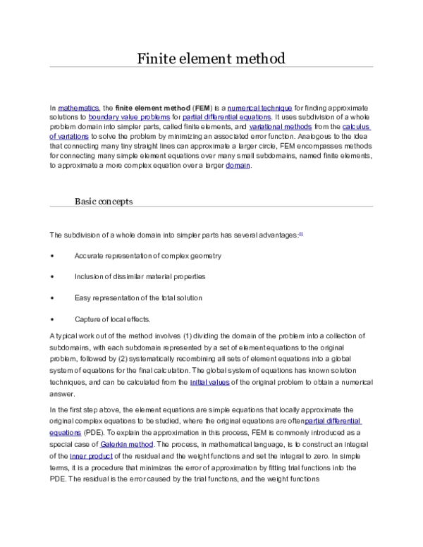 Doc Finite Element Method
