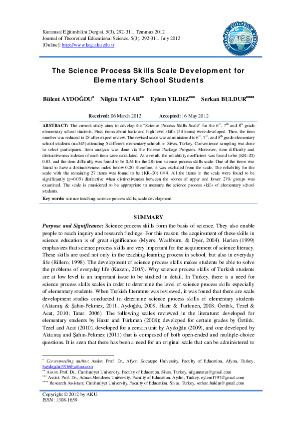 PDF The Science Process Skills Scale Development For Elementary pdf-the-science-process-skills-scale-development-for-elementary