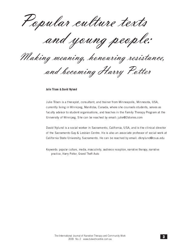 (PDF) Popular Culture Texts and Young People: Making Meaning, Honoring ...
