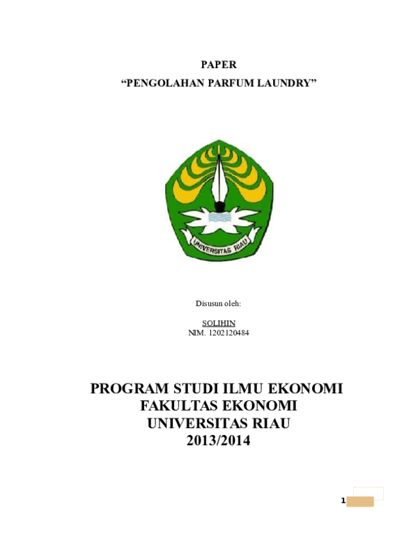 PROGRAM STUDI ILMU EKONOMI FAKULTAS EKONOMI UNIVERSITAS RIAU