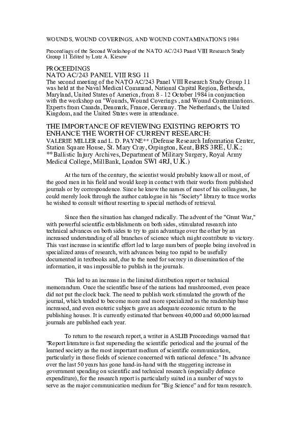 (PDF) THE IMPORTANCE OF REVIEWING EXISTING REPORTS TO ENHANCE THE WORTH ...