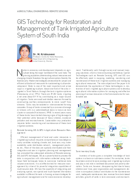 (PDF) GIS Technology for Restoration and Management of Tank Irrigated ...