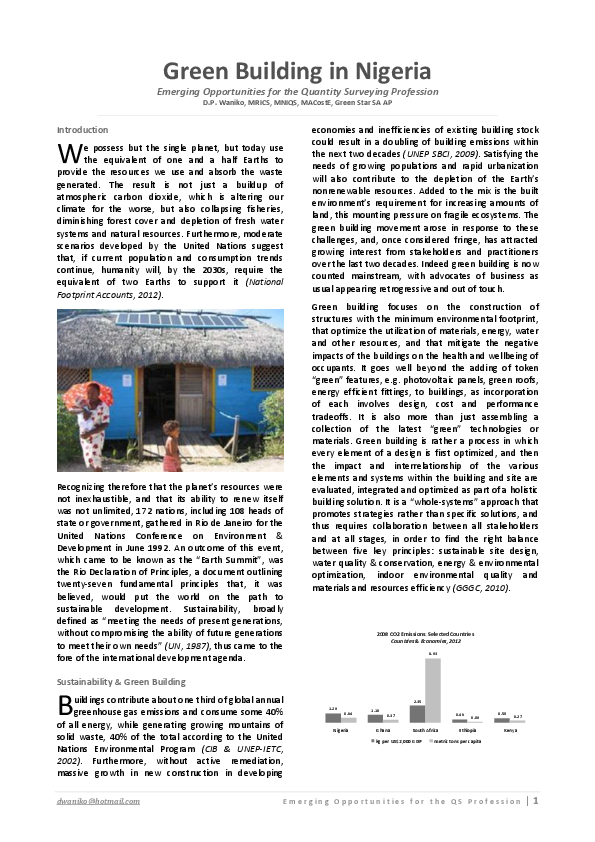 (PDF) Green Building in Nigeria